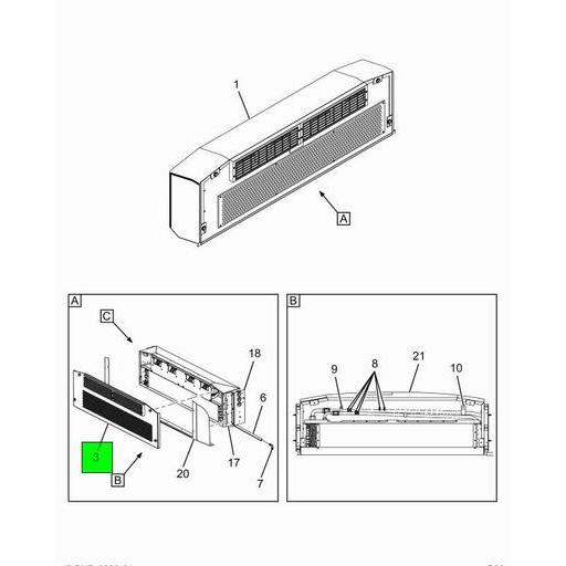 4353318C1 Navistar International | FM55 Spring White Evaporator Cover ...