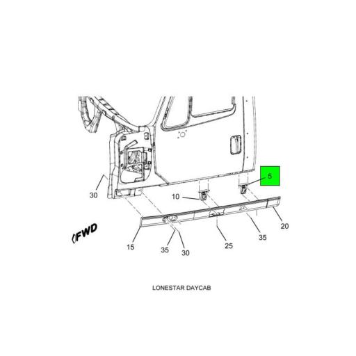 3686083C92 Navistar International | Right-Hand Day Cab Chrome Skirt ...