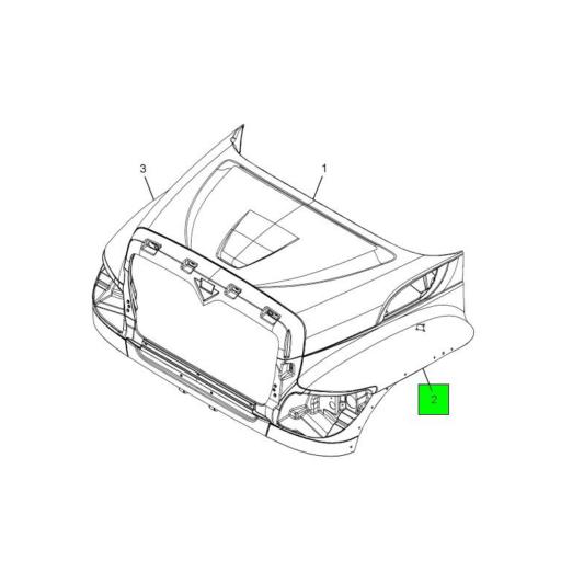 3707900C2 Navistar International | Left-Hand Hood Side Panel with Holes ...