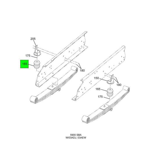 3595664C1 Navistar International | Front Auxiliary Rubber Spring ...