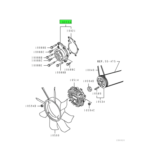 ME994522 Mitsubishi FUSO | Water Pump Assembly | Source One Parts Center