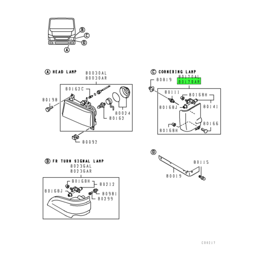 MK353664 Mitsubishi FUSO | Right Hand Cornering Lamp Assembly | Source ...
