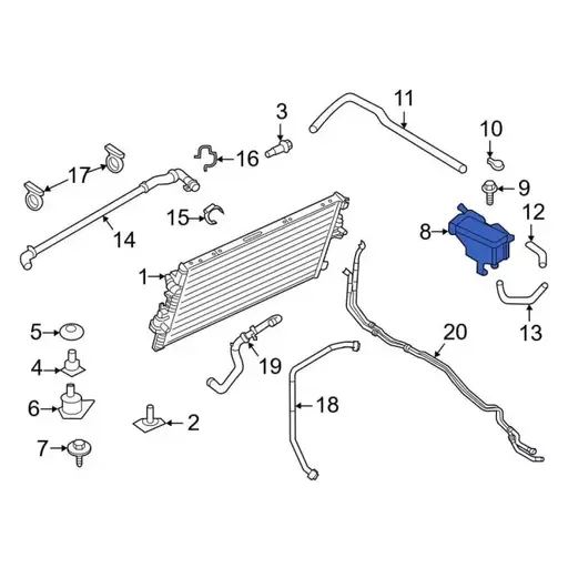 LC3Z8A080D Ford | Engine Coolant Reservoir Radiator Overflow Tank - 67L ...