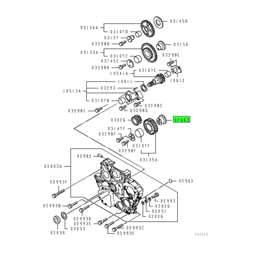ME221520 Mitsubishi FUSO | Injection Pump Idler Gear Shaft | Source One ...