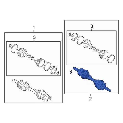 MB3Z3A427B Ford | Cv Axle Joint Half Shaft - Front | Source One Parts ...