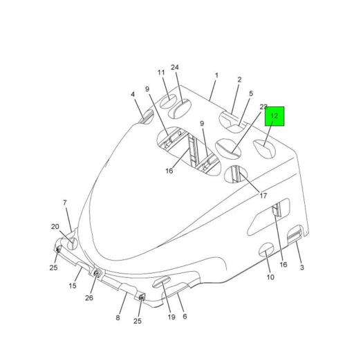 3509405C1 Navistar International | Cab Roof Insulator Rear Center ...