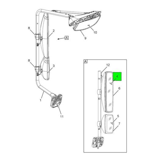 2591869C1 Navistar International | Mirror Glass Assembly Standard Flat ...