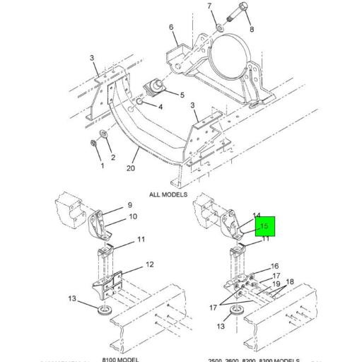 1667466C2 Navistar International | Right Rear Engine Mount Bracket ...