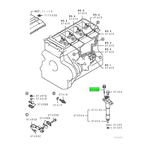 MH000657 Mitsubishi FUSO | Fuel Injection Nozzle Bolt | Source One ...