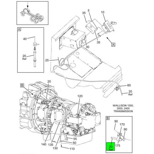 3555030C1 Navistar International | Shift Control Cable Assembly 100 in ...