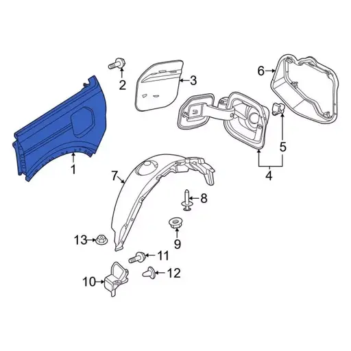 M2DZ7827841B Ford | Quarter Panel Body Side - Left Rear Outer | Source ...