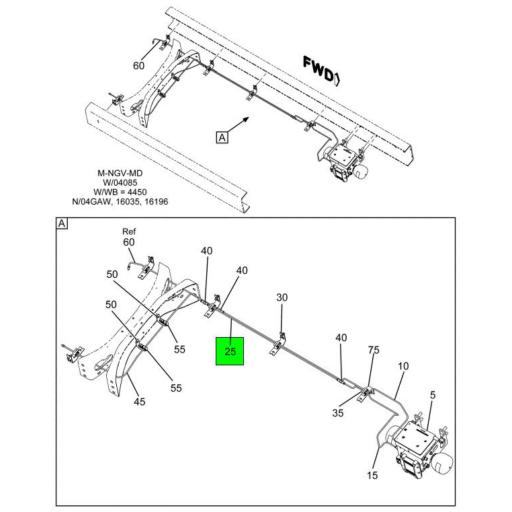 3547511C2 Navistar International | Hydraulic Tube Straight 1500 mm ...