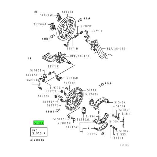 MC894575 Mitsubishi FUSO | Front Brake Shoe Lining Kit | Source One ...