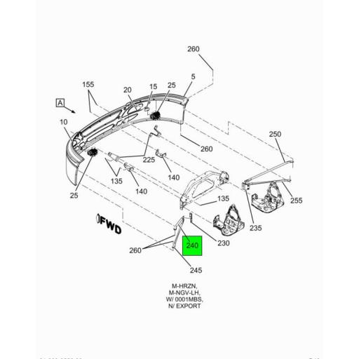 4090855C2 Navistar International | Left Front Upper Bumper Brace ...