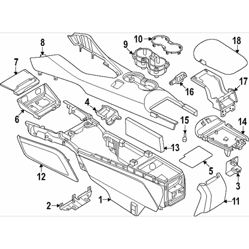 PR3Z6306202BA Ford | Console Tray Package - Center | Source One Parts ...