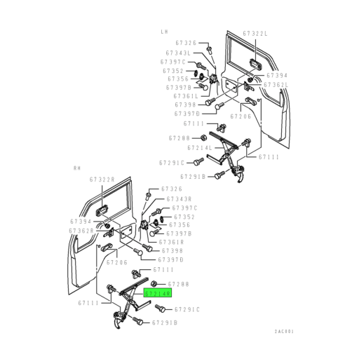 MB394571 Mitsubishi FUSO | Right Hand Front Door Window Regulator ...