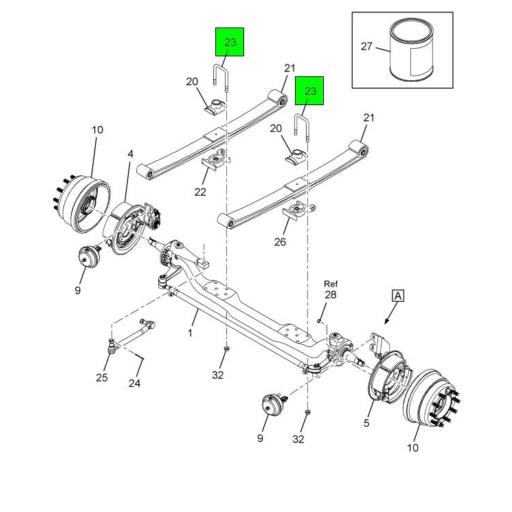 453884C1 Navistar International | U-Bolt Spring 3/4 in-16 7 in Long ...