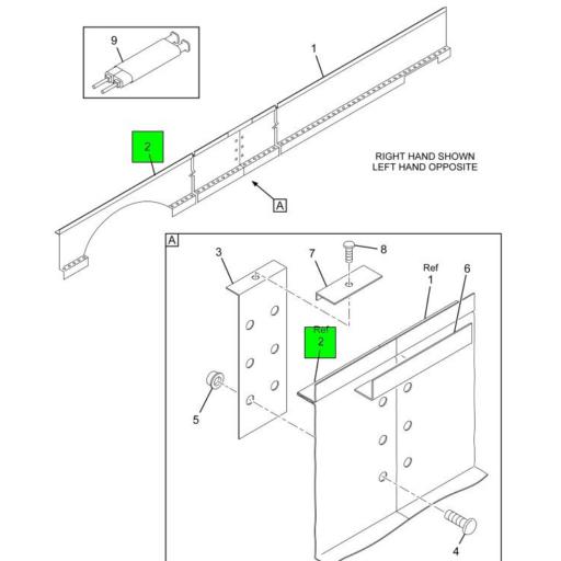2211067C1 IC Bus | Rear Left Seat Rail 206-1/8 in | Source One Parts Center