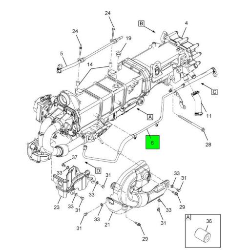 3018086C91 Navistar International | EGR Valve Coolant Supply Tube ...