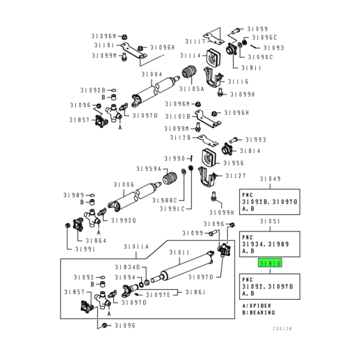 MK996631 | Genuine Mitsubishi FUSO® Spider Kit | Source One Parts Center