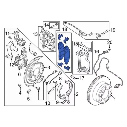 PC3Z2200B Ford | Disc Brake Pad Set - Rear | Source One Parts Center