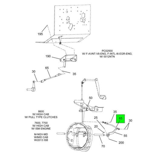3532904C95 Navistar International | Clutch Linkage Rod with Clevis ...