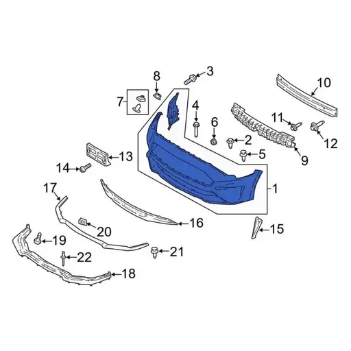 JR3Z17D957FAPTM Ford | Bumper Cover Valance Panel - Front | Source One ...