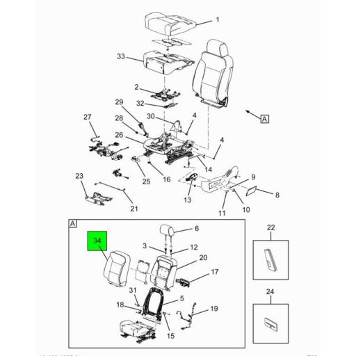 6042163C1 Navistar International | Left-Hand Back Upholstery Vinyl with ...