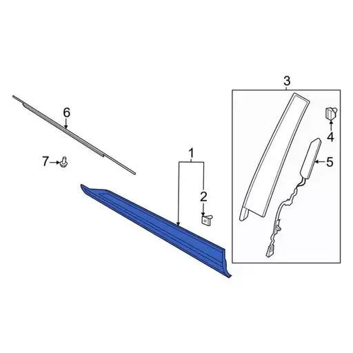 PJ6Z7820879ABPTM Ford | Exterior Door molding - Left Lower | Source One ...
