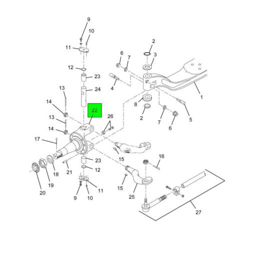 2509841C91 Navistar International | Left Steering Knuckle with Bushing ...