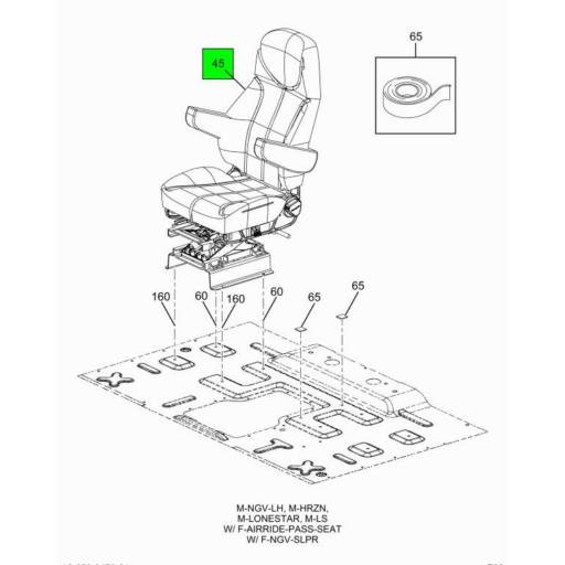 3725173C91 Navistar International | SEAT DRIVER SLEEPER AIR MORDURA ...