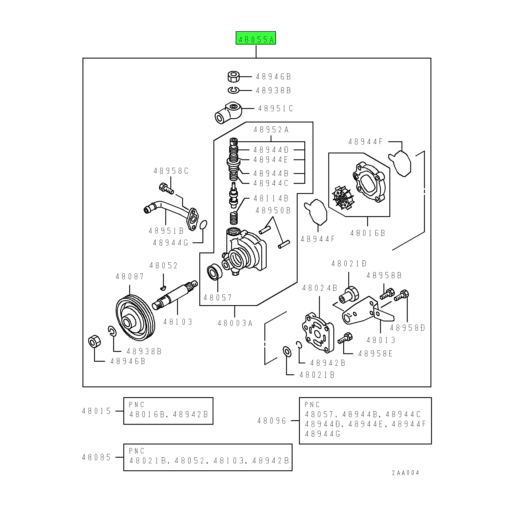 MB563690 Mitsubishi FUSO | Power Steering Oil Pump Assembly | Source ...
