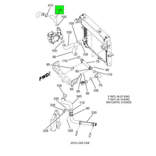 3610319C2 Navistar International | Radiator Inlet Hose Engine Sensor ...