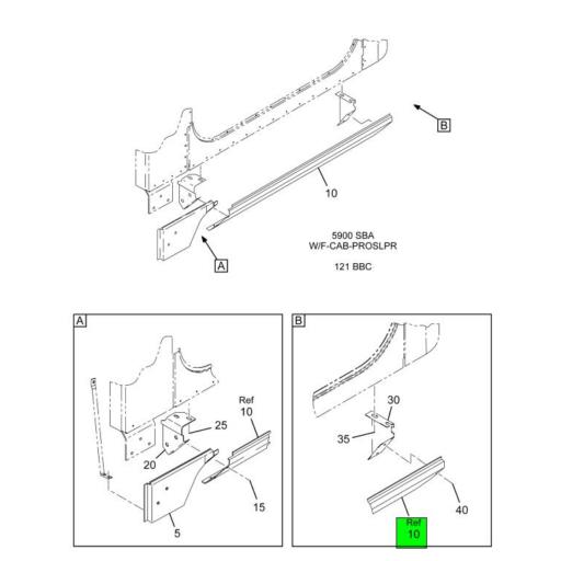 3532915C2 Navistar International | Left Cab Skirt Panel with Heater ...