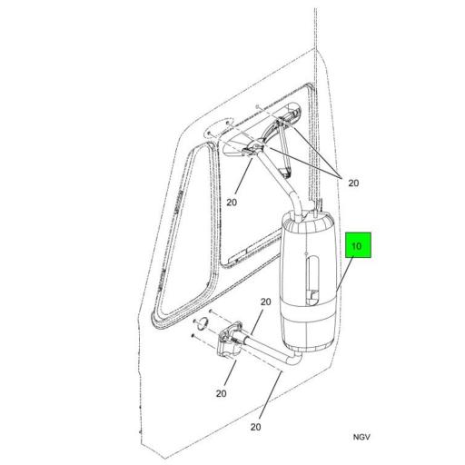 3724576C91 Navistar International | Rear-View Mirror Left-Hand Flat Non ...