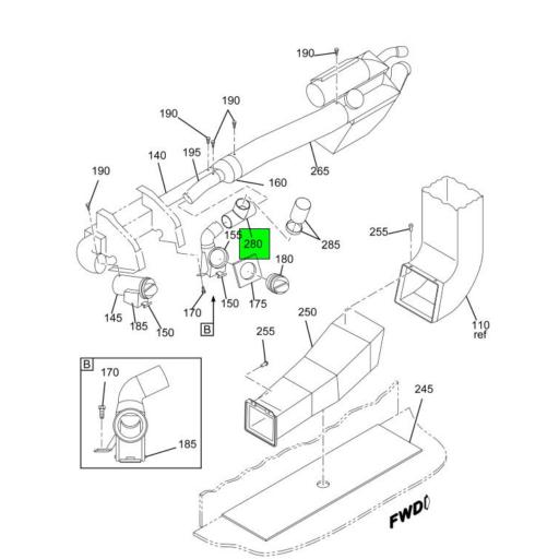 3608862C1 Navistar International | Air Tee Pipe | Source One Parts Center