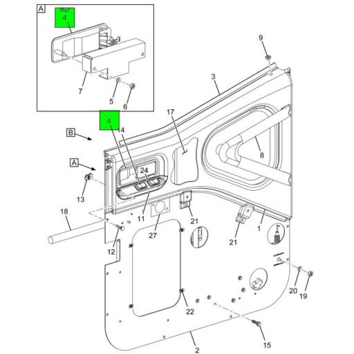 3518517C91 Navistar International | Right-Hand Interior Door Handle ...