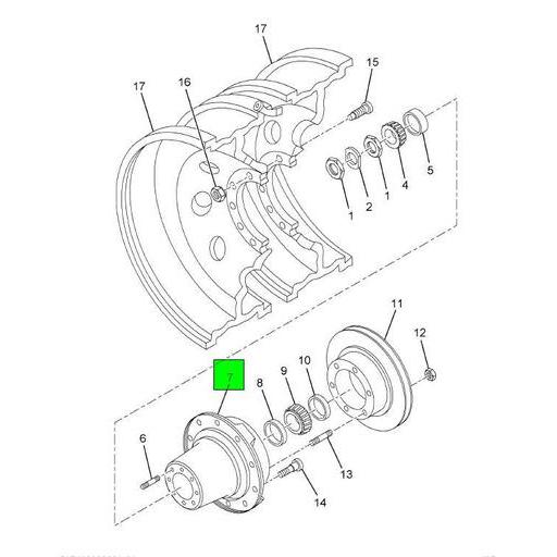 1651435C91 Navistar International | Rear Wheel Hub with Cups and Studs ...