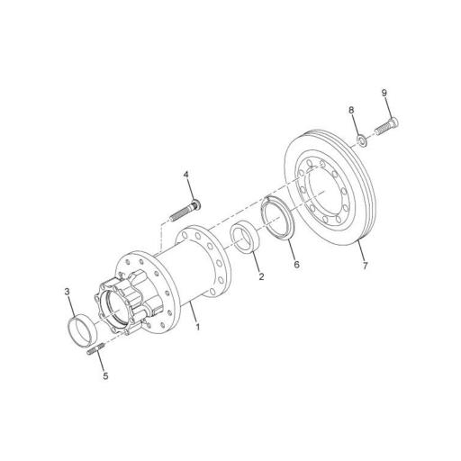 3822391C91 Navistar International | Rear Wheel Hub with Rotor 190 Steel ...
