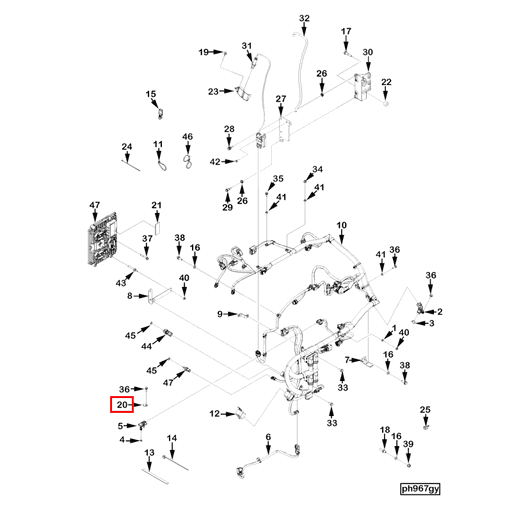 3684241CUM Kenworth | Electronic Engine Control Retaining Brace ...