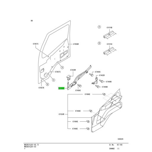 MK580731 Mitsubishi FUSO | Upper Right Hand Front Door Trim | Source ...
