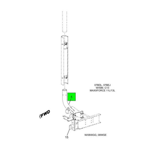 3619172C2 Navistar International | Vertical Tailpipe Stanchion Support ...