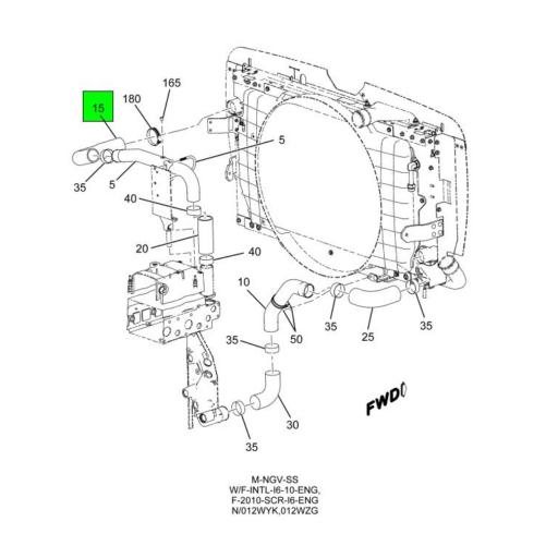 4055348C1 Navistar International | Radiator Inlet Hose with Sendure ...