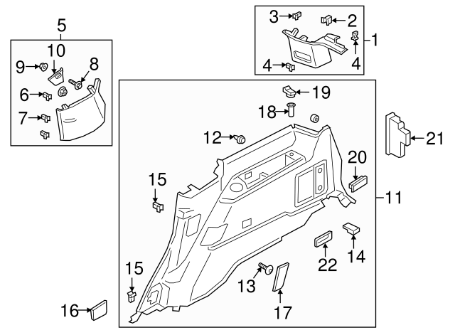 JL1Z4031112GB Ford | Interior Quarter Panel Trim | Source One Parts Center
