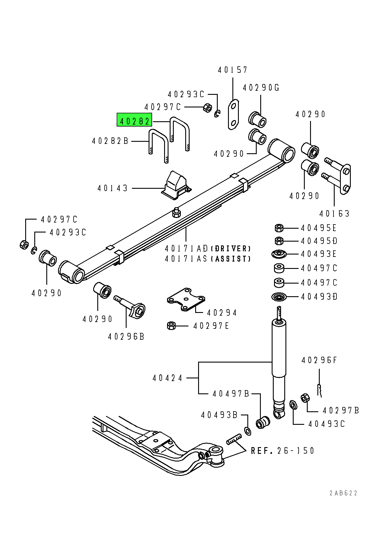 MH002718 Mitsubishi FUSO | Front Suspension Spring U-Bolt | Source One ...