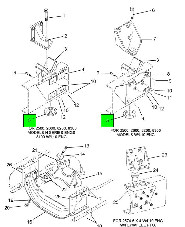 1664730C5 Navistar International | Rear Engine Mount Snubber Insulator ...