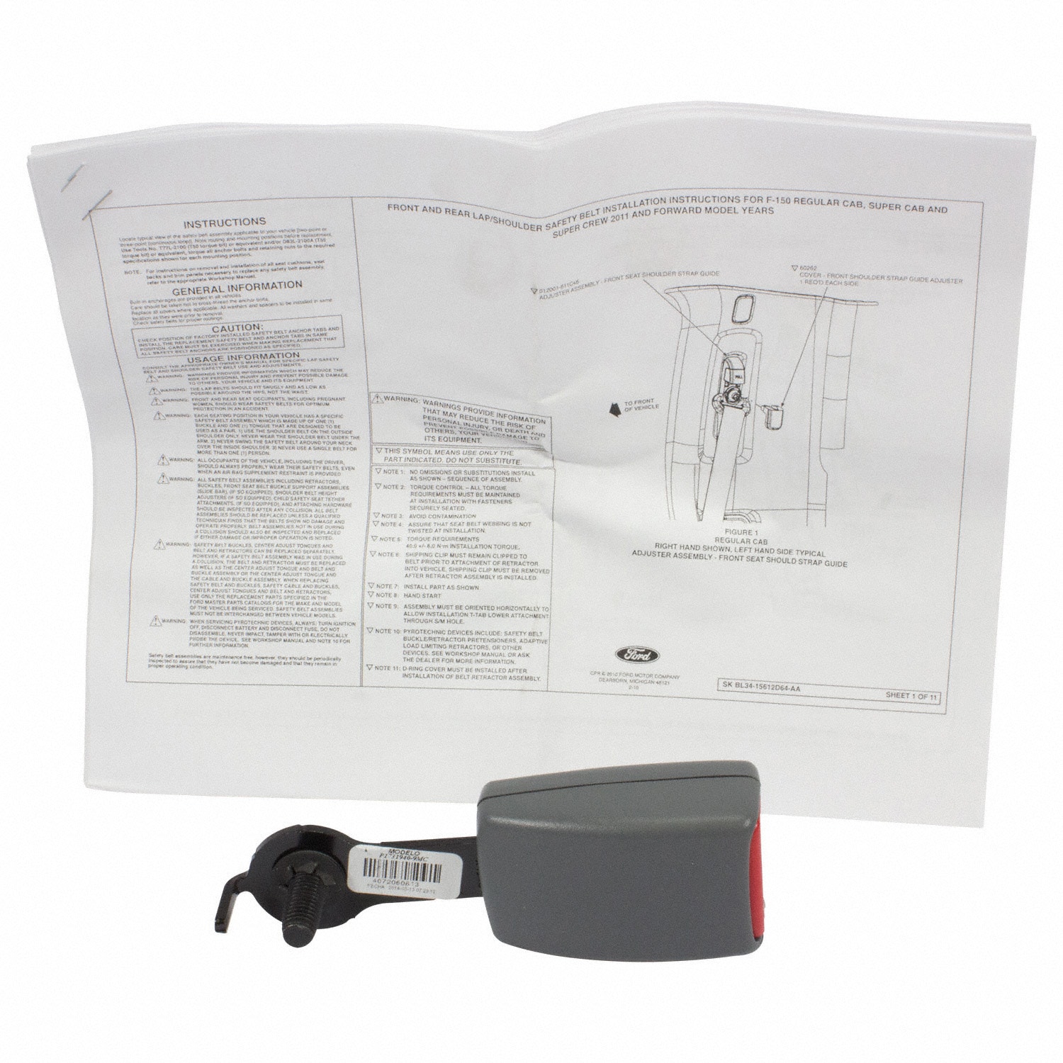 BL3Z1660044BA Ford | Seat Belt Receptacle And Buckle - Right Rear ...