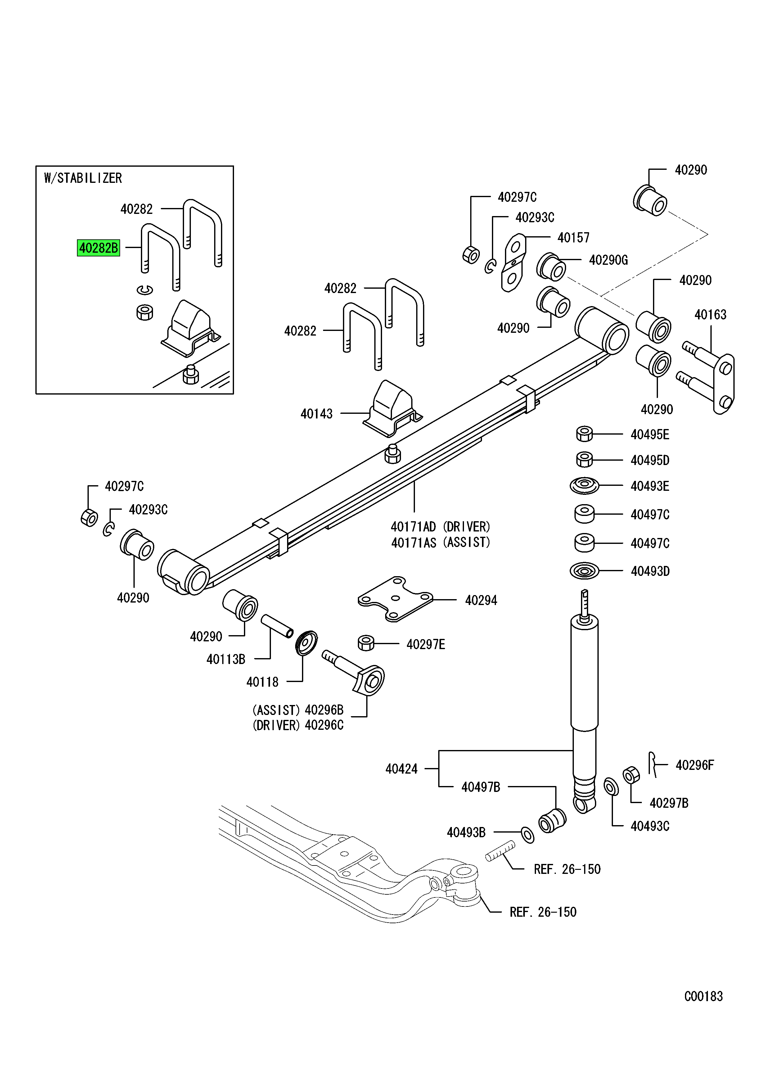 MH002715 Mitsubishi FUSO | Front Suspension Spring U-Bolt | Source One ...