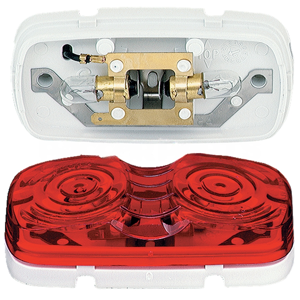 46792GR0 Kenworth | Square Red Marker Lamp with Two Bulbs and Sealed ...