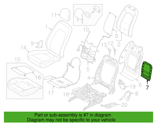 HP5Z5460763BA Ford | Seat Back Panel Cap Trim - Left Right Front ...